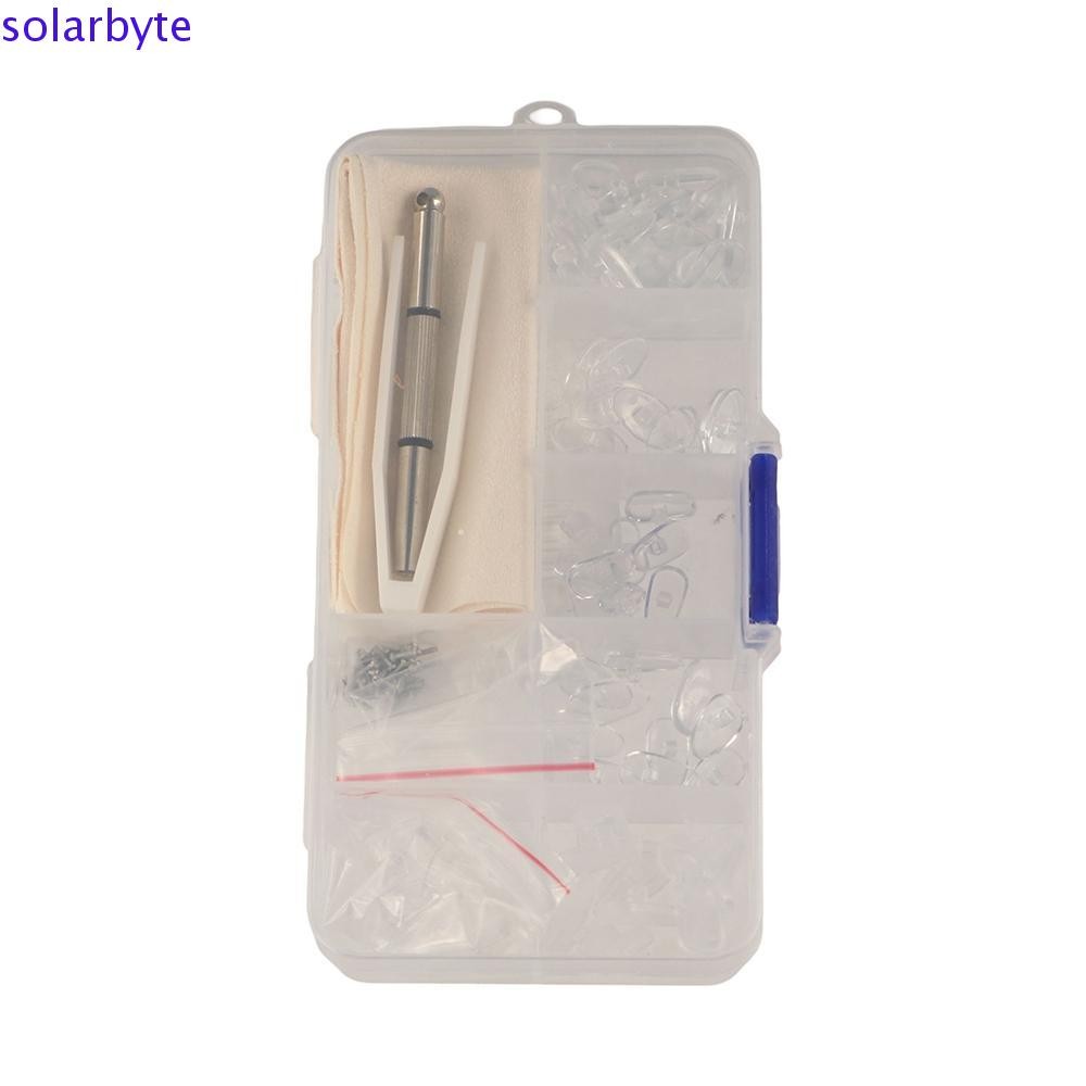 Solarbyte ชุดซ่อมแว่นตา,ซิลิโคนเปลี่ยนชุดสกรูแม่นยํา,ชุดรองจมูกแว่นตา Antiskid ใช้งานง่าย ...