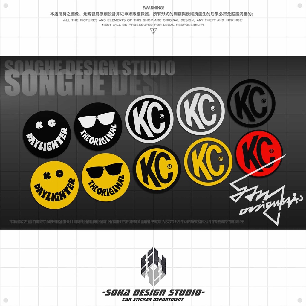 K KC Smiley Face Spotlight สติกเกอร์ Merchanting Wrangler Ford Raptor ...