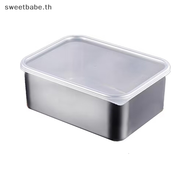 Sebabe กล่องเก็บอาหาร สเตนเลส พร้อมฝาปิดพลาสติก 600 มล. สําหรับตู้เย็น ...