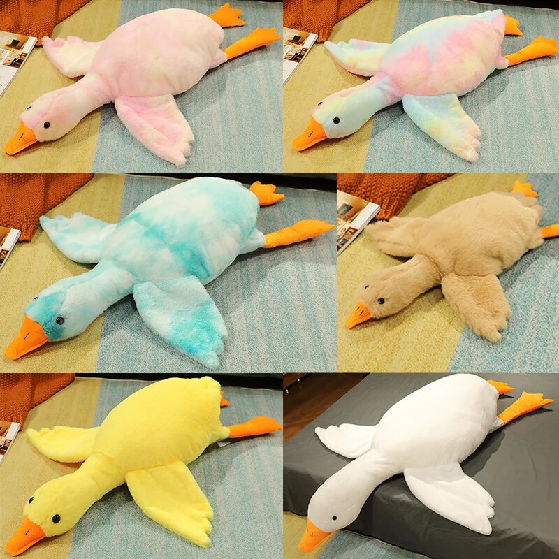50-190cm Big Goose Plush Toy Kawaii New Style Colorful Huge Duck Pillow ...