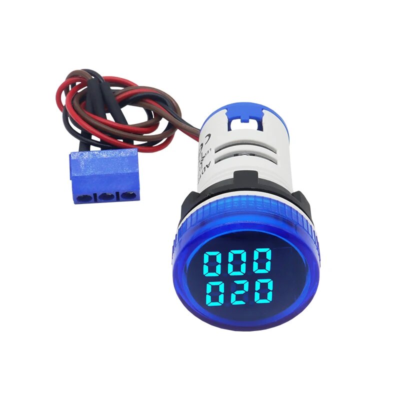 Mini LED Round Digital Counter Meter 22mm 6 Digital 0-999999 AC 220V ...