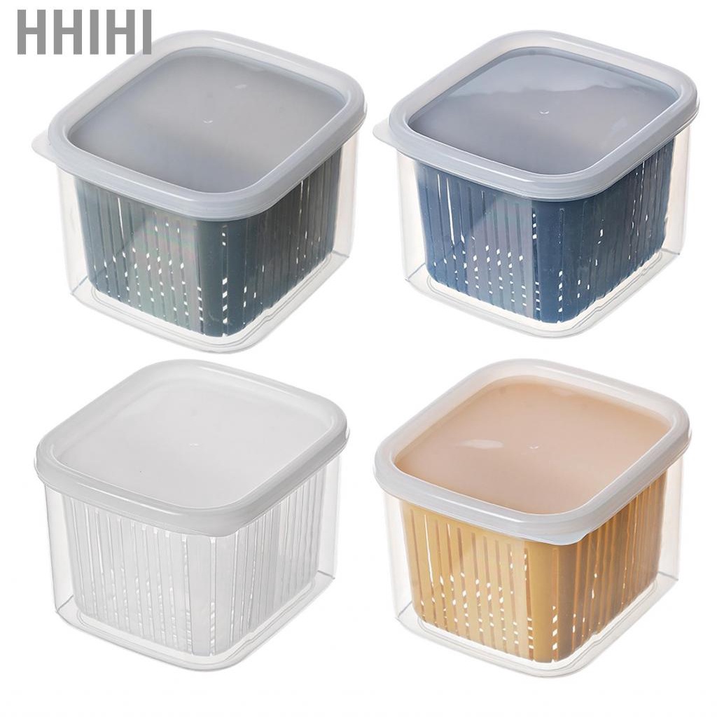Hhihi Draining Fridge Storage Container Multi Purpose Kitchen Produce ...