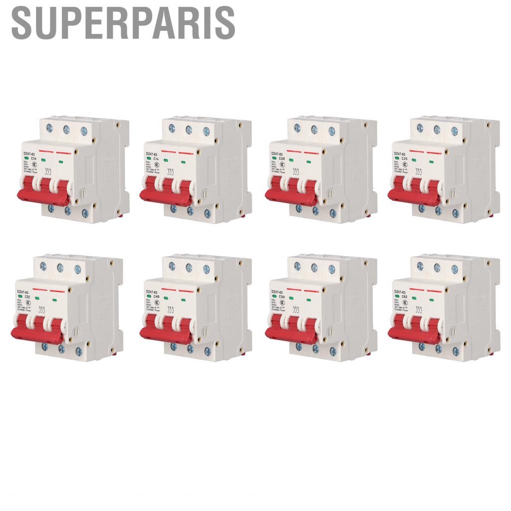 Superparis Miniature Circuit Breaker DIN Rail Mount PC Cover Household Air Switch AC400V 3P ...
