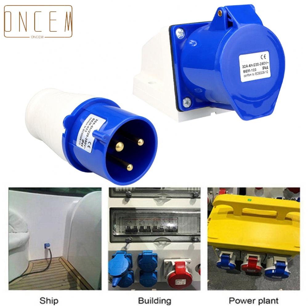 【ONCEMOREAGAIN】32 Amp 3 Pin Wall Mounted Socket and Plug for Caravan ...