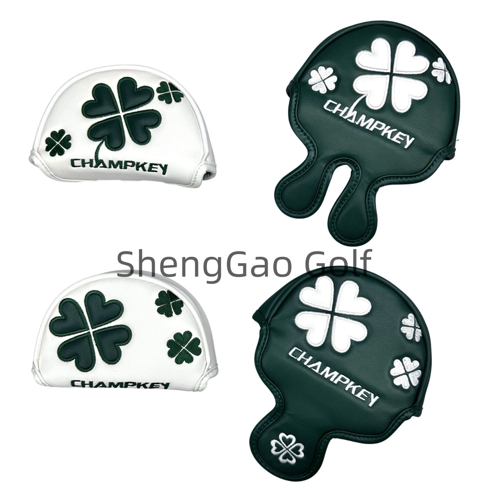 1pc Golf Clover Four Leaf Clover Pattern Putter Cover PU Leather Golf ...