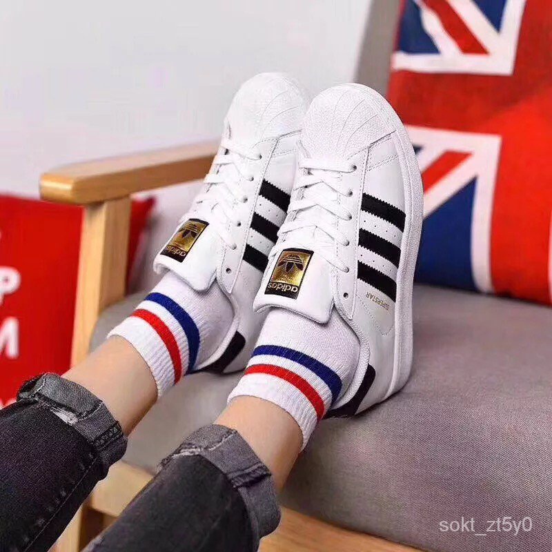 TY4g Adidas superstar ORIGINALS STAN SMITH White black MEN CLASS A ...