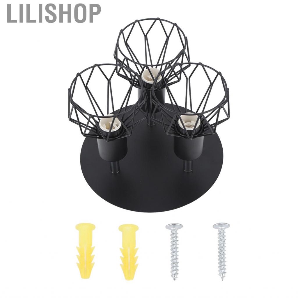 Lilishop Rustic Ceiling Light Fixture 85‑265V Black E14 Socket Metal ...