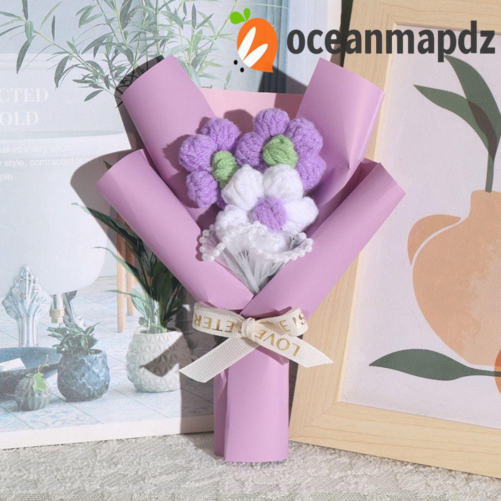 Oceanmapdz ช่อดอกไม้ประดิษฐ์ ถักโครเชต์ แฮนด์เมด DIY สําหรับเป็นของขวัญวันเกิด | Shopee Thailand