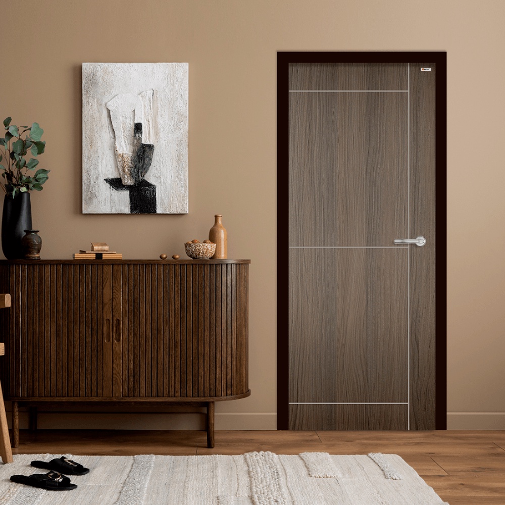 ShopKB BATHIC ประตู WPC รุ่น แผ่นเรียบเซาะร่อง BWC04 ขนาด 80x200 ซม. ...