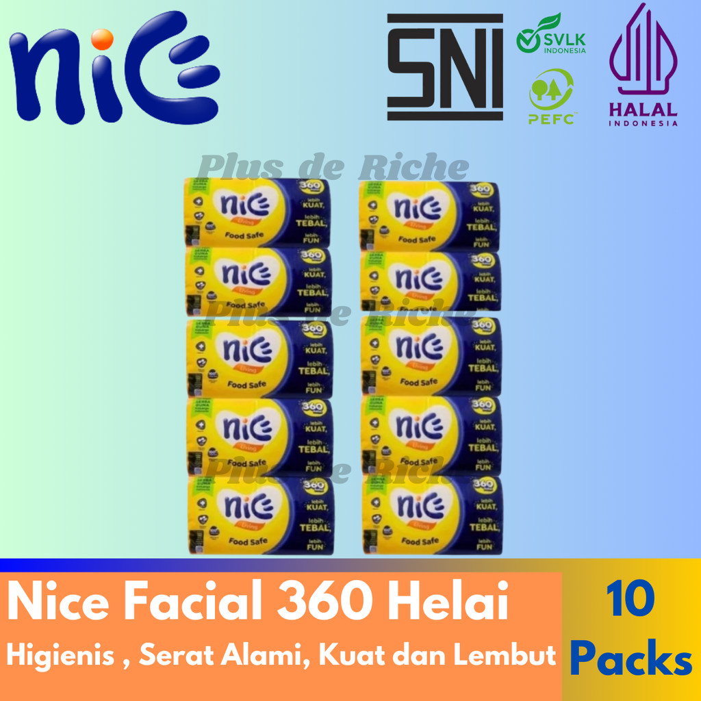 (10 ชิ้น) NICE แพ็คเกจทิชชู่ 360 ชิ้น บรรจุภัณฑ์ใหม่ บรรจุ 10 ชิ้น - เนื้อเยื่อ NICE 360/180 ...