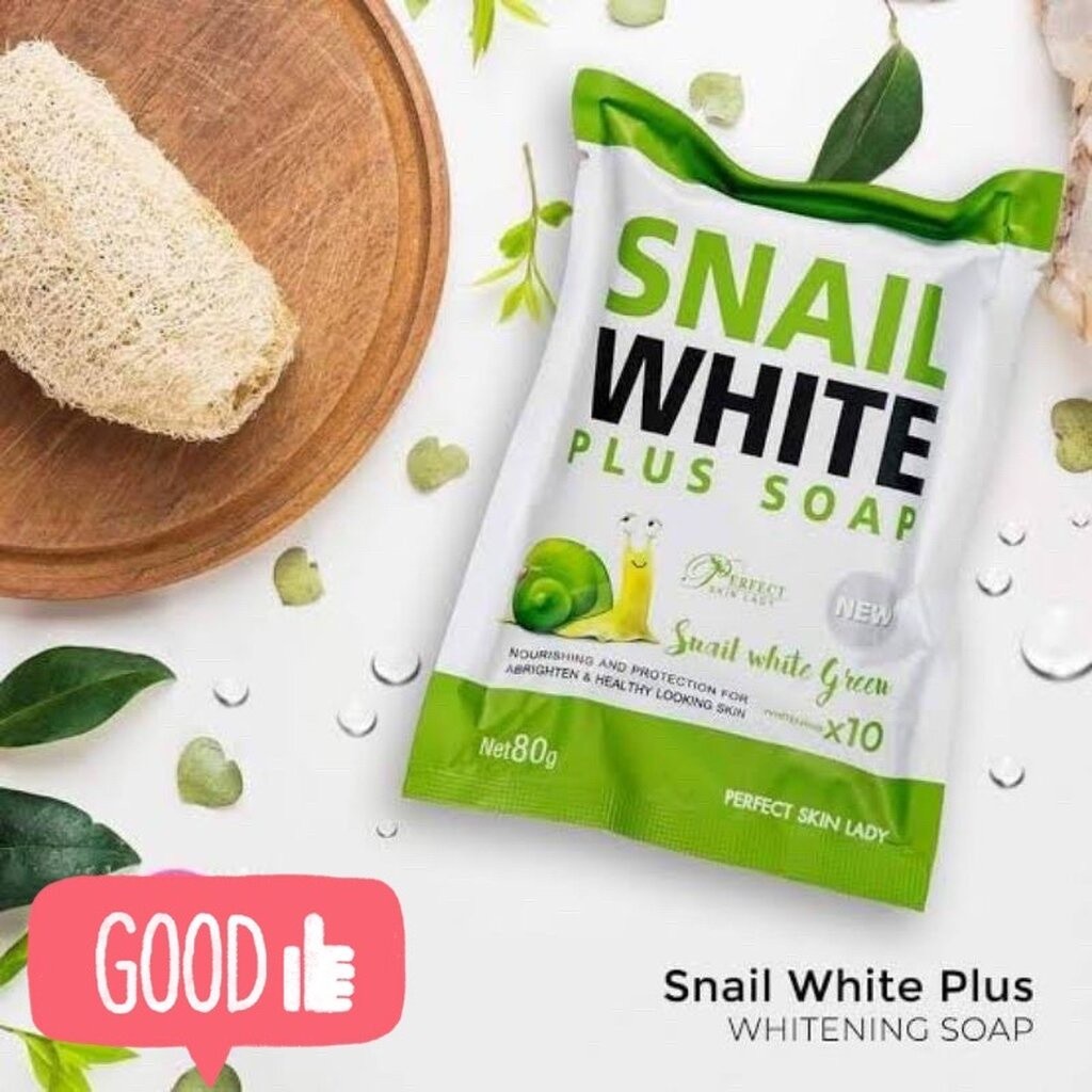 Snail White Plus Soap 80 กรัม สบู่สเนลเขียว Green by Perfect Skin Lady ...