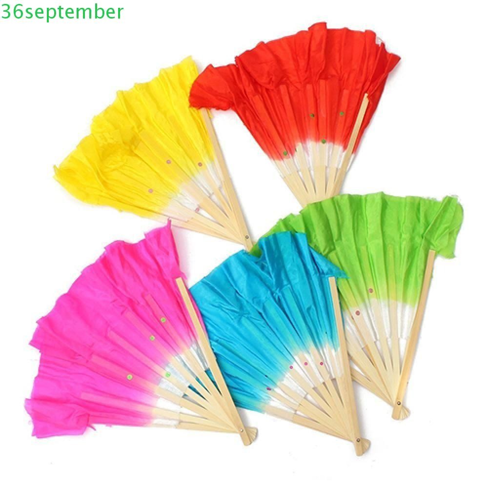 Spepember Yangko Dance Fan, Half Circle Silk Handmade Silk Veil Fan ...