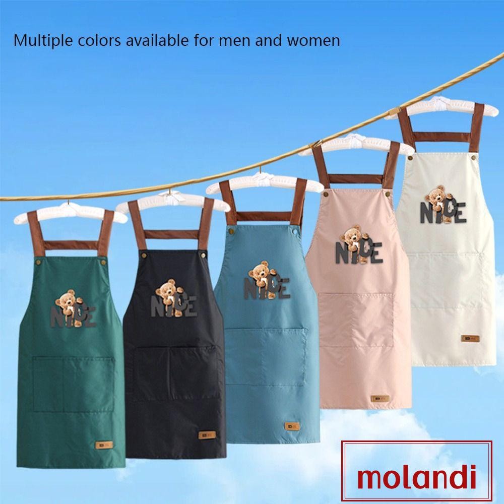 Molandi ผ้ากันเปื้อน, Oilproof กันน้ําห้องครัว Smock, สามารถเช็ดมือแขน ...