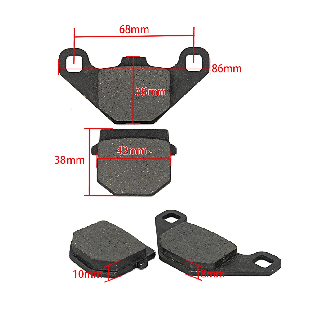 Motorcycle Front Rear Brake Pads For KAWASAKI ZR250 ZZR250 EX 500D ...