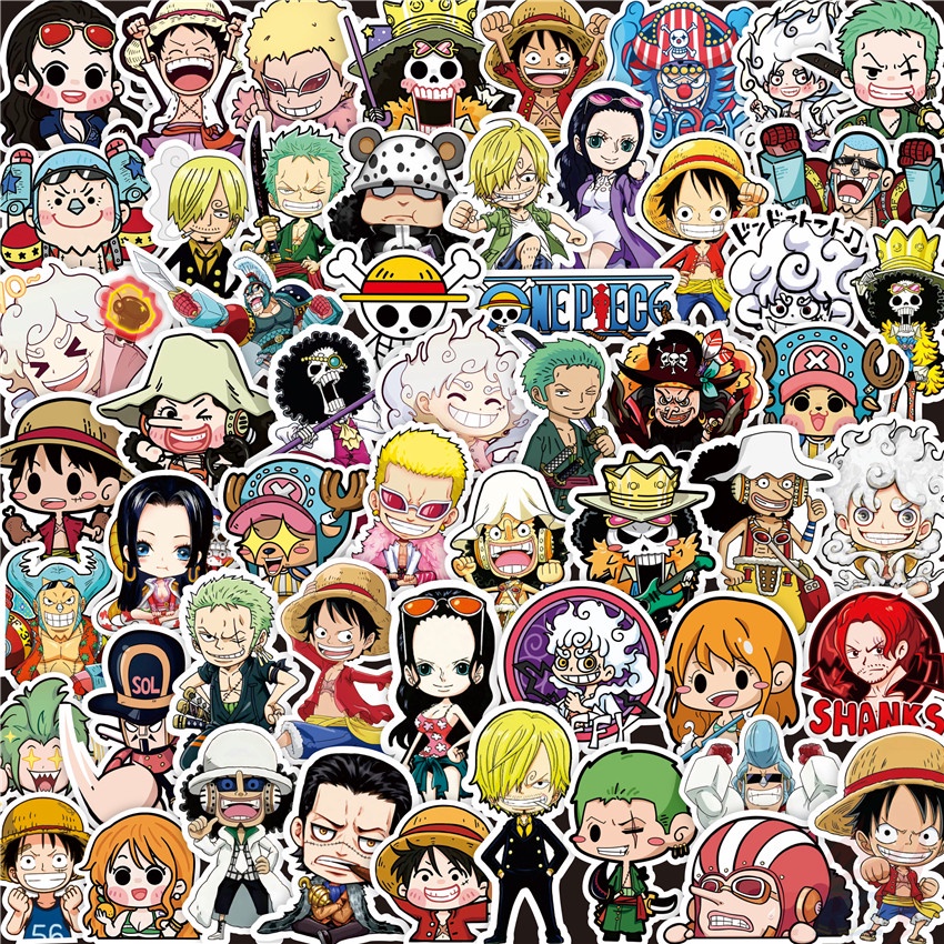 80Pcs/Set Q Funny One Piece Series 02 Stickers DIY Fashion Doodle ...