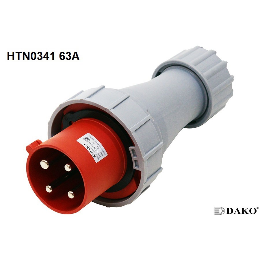 "Dako" Power Plug (เพาเวอร์ปลั๊ก) รุ่น HTN2341 63A 380V-415V 4Pin IP67 ...