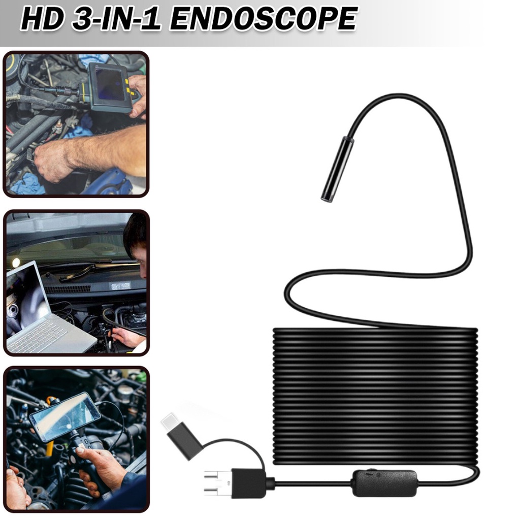 New Waterproof HD Endoscope USB Type-C Borescope Inspection Camera For ...