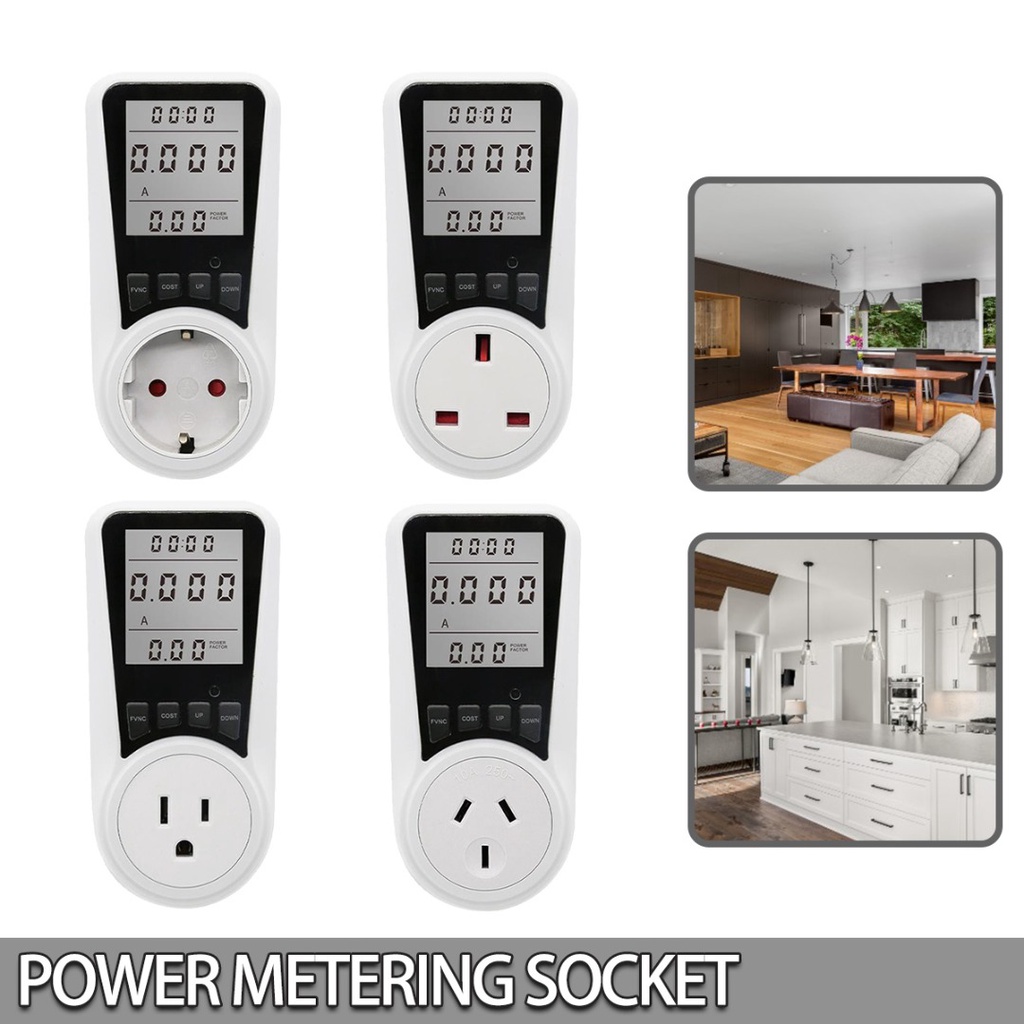 Electricity Power Consumption Meter Energy Monitor Watt Socket Analyzer ...