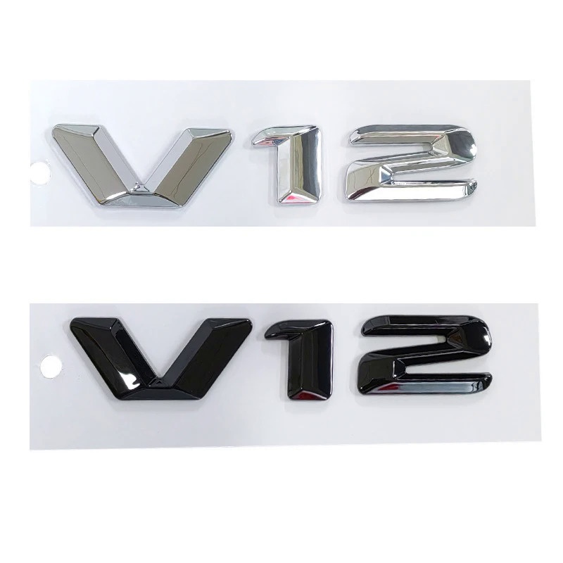 3d Black Chrome Letters For Car Fender Mercedes Benz V12 Emblem Logo ...
