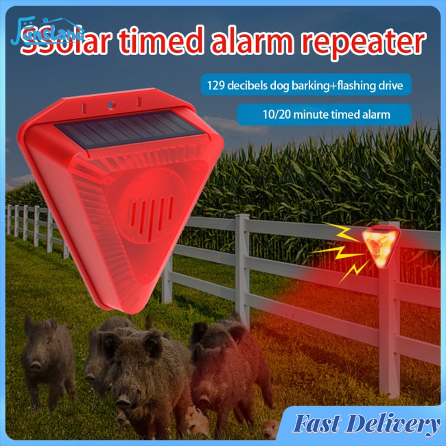 Funslane เครื่องตรวจจับไซเรน พลังงานแสงอาทิตย์ พร้อมไฟกระพริบเตือน LED 129db สําหรับบ้าน ...