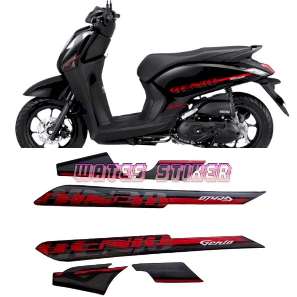 Striping Decal Polet สติกเกอร์ honda genio 110 2023 CBS สีดําเต็ม ...
