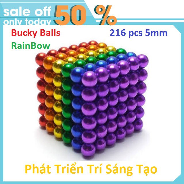 Buckyballs Neon Smart Puzzle Set 6 สี 216 ชิ้น 5 มม. กล่องอลูมิเนียม ...