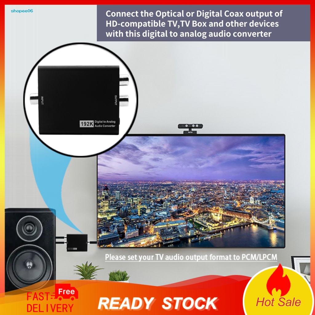 Setn อะแดปเตอร์แปลงเสียงดิจิทัล โคแอกเชียล เป็นอะนาล็อก RCA แจ็ค 35 มม. ไร้เสียง สําหรับ DVD ...