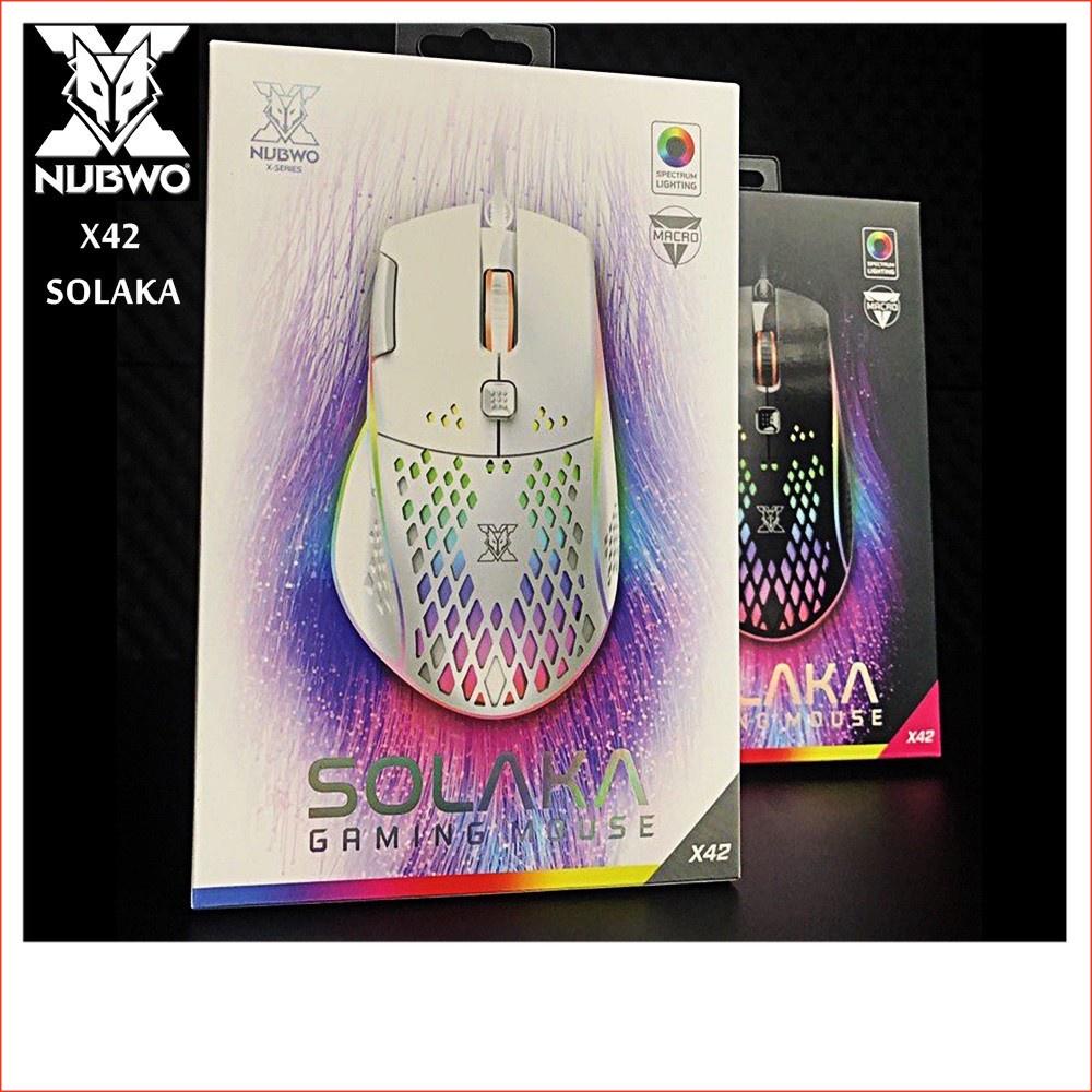 NUBWO- x42 SOLAKA เมาส์เกมมิ่ง มาโคร Mouse Gaming ดำ/ขาว มีสาย | Shopee ...