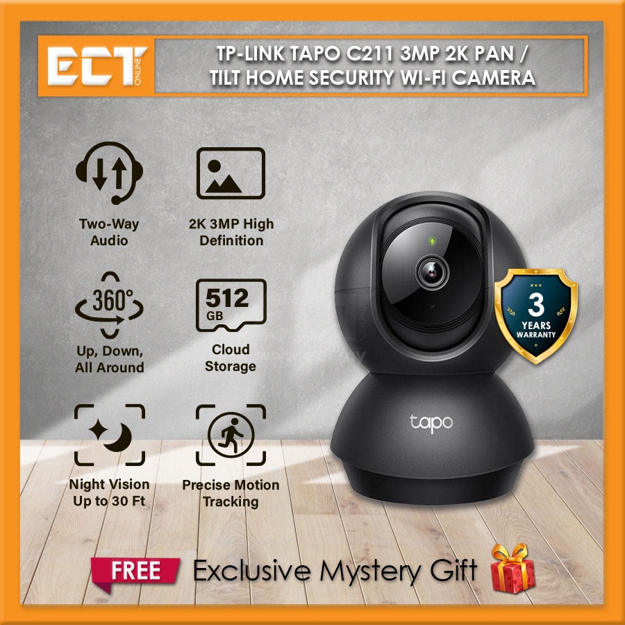 Tp-link Tapo C211 3MP 2K Pan / Tilt Home Security กล้อง Wi-Fi น้ําหนัก ...
