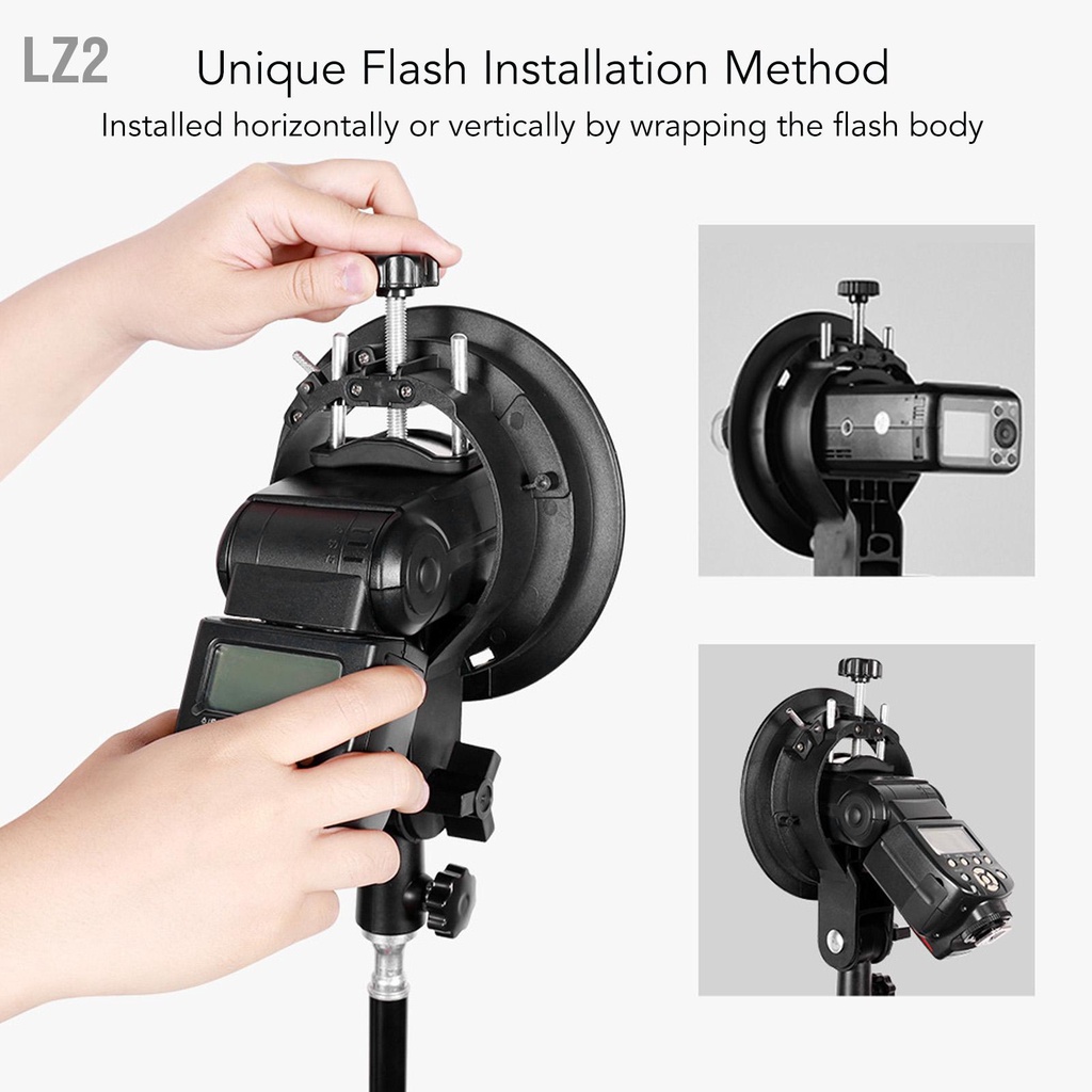 LZ2 ขายึดชนิด S สำหรับที่ยึด Bowens Mount สำหรับแฟลช Speedlite Snoot Softbox จานสวยสะท้อนแสงร่ม ...