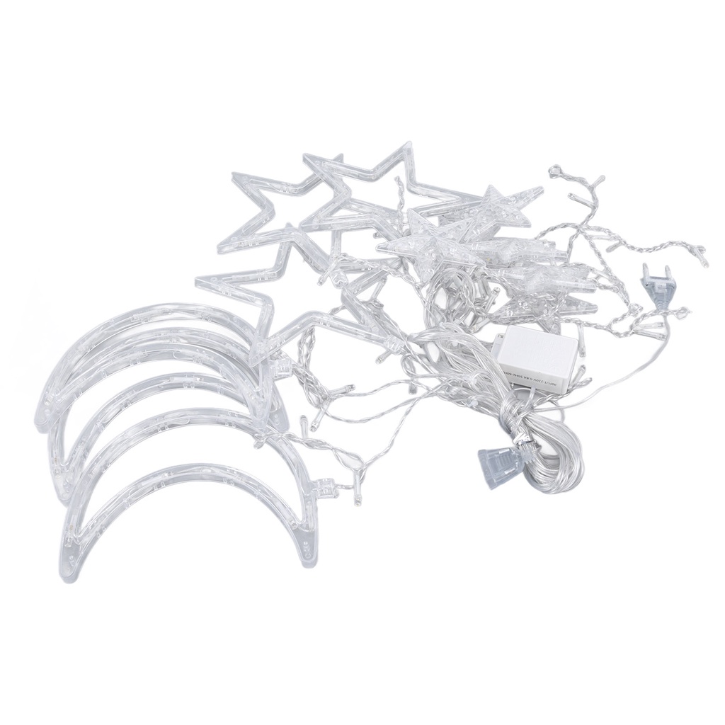 Moon String Lights 126 LED 8 โหมดประมาณ 3.3yd แบตเตอรี่ขับเคลื่อน Warm ...