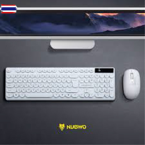 ชุดเมาส์คีย์อร์ด แป้นพิมพ์ Nubwo NKM 636 ไร้สาย/NKM637 มีสาย Keyboard+Mouse USB สีขาว | Shopee ...