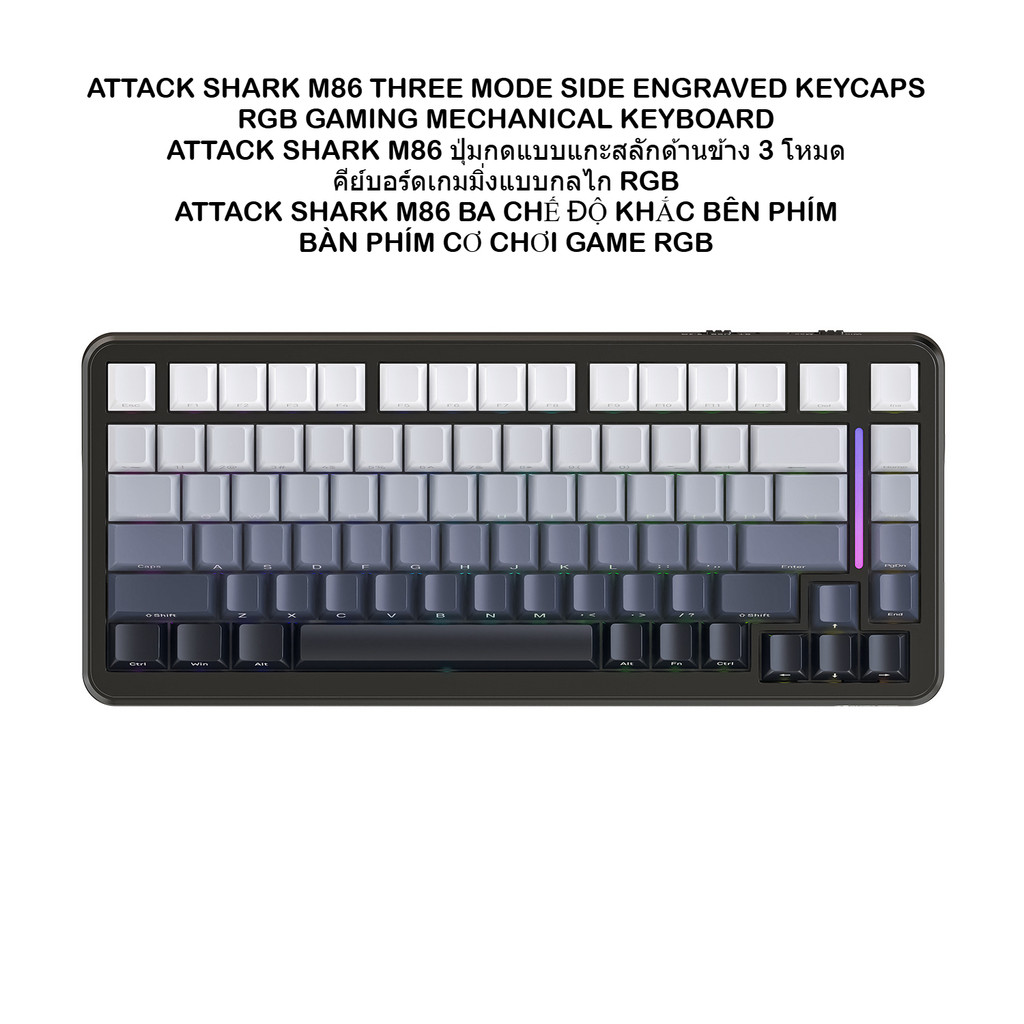 Attack SHARK M86 คีย์บอร์ดเครื่องกล RGB แบบกําหนดเองสามโหมด | Shopee Thailand