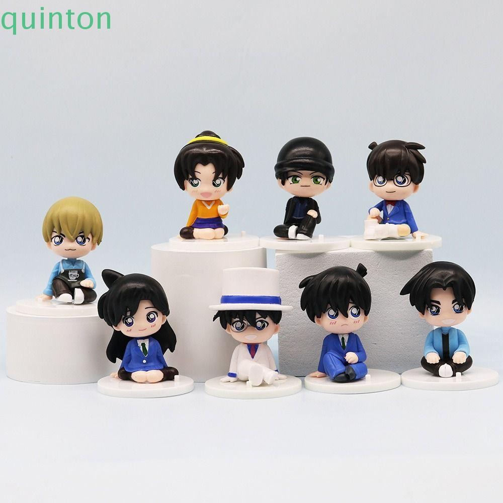 Quinnton 8 ชิ้น/เซ็ตนักสืบ Conan ตัวเลขการกระทํา,นั่ง Q รุ่นนักสืบ ...