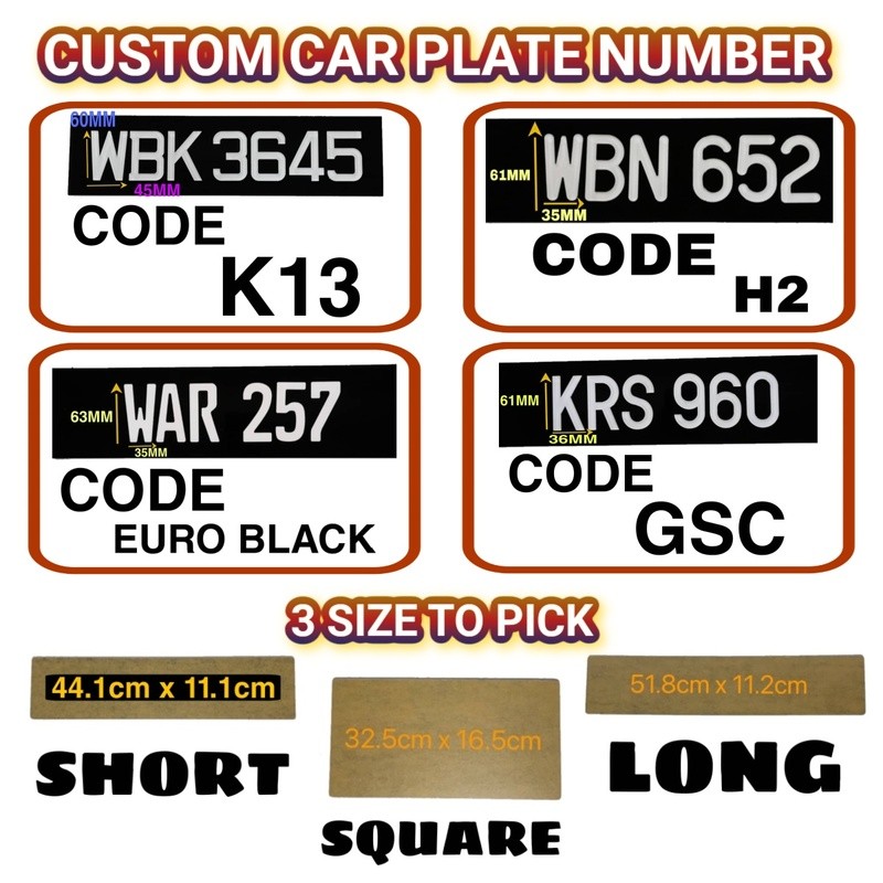 Custom Nombor plate kereta 三维 Crystal /Car Number แผ่น 三维 Crystal ...