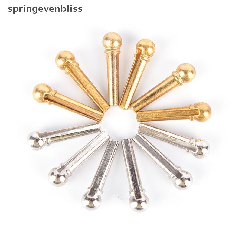 Springevenbliss 6pcs Metal Bridge Pin กีต้าร์โปร่งพื้นบ้าน String Pin ...