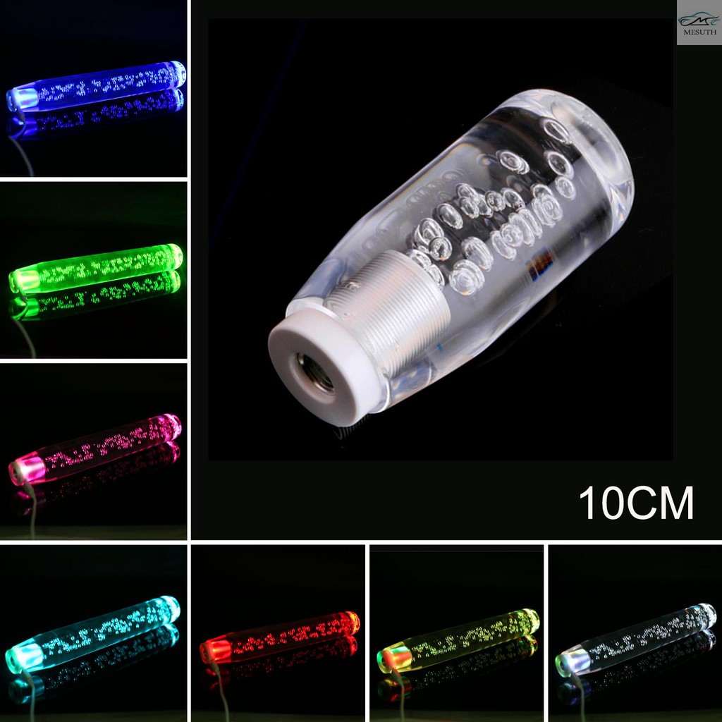 ไฟ LED RGB Shift Knob Stick คริสตัลโปร่งใส Bubble Gear Shifter10 ซม./15 ...