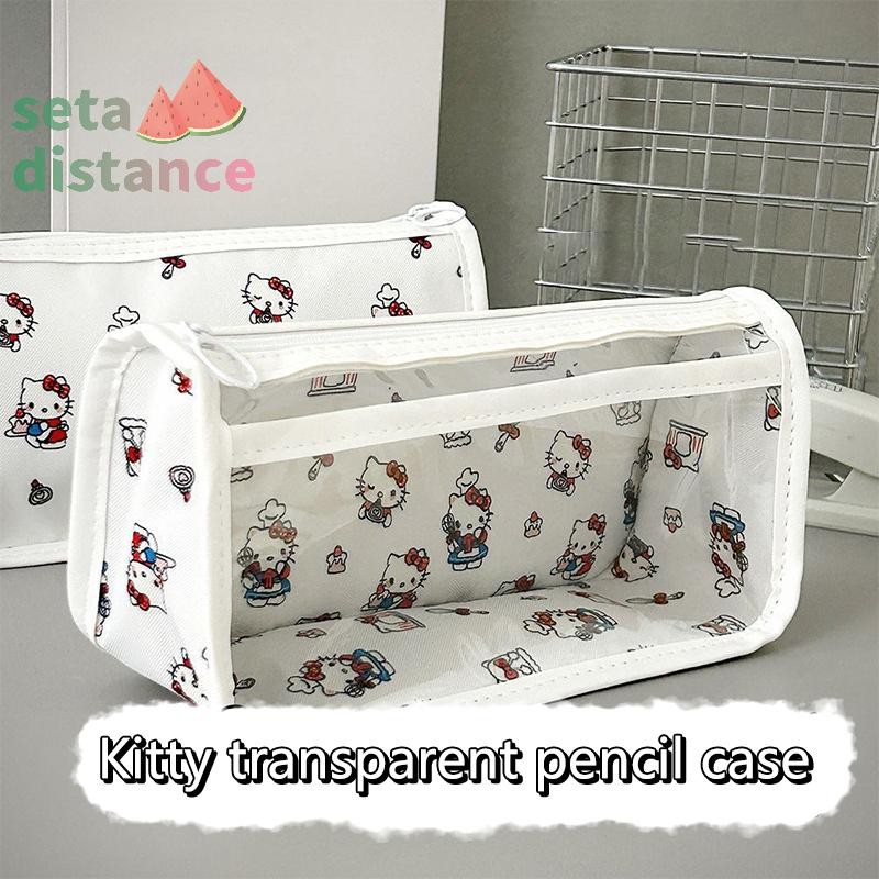 [Setad] Sanrio การ์ตูน Hello Kitty Pochacco โปร่งแสงกล่องดินสอความจุสูง ...