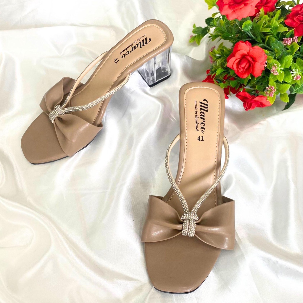 รองเท้าแฟชั่นไซส์ใหญ่ แบรนด์ Marco รุ่น B1031 รองเท้าส้นแก้วสูง 2 นิ้ว ...