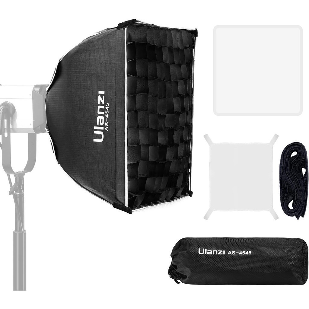 Ulanzi AS-4545 Softbox 45x45CM with Bowen Mount โคมร่ม 4 เหลี่ยม กริดรังผึ้ง ผ้าซอฟต์ 2 ชั้น แสง ...