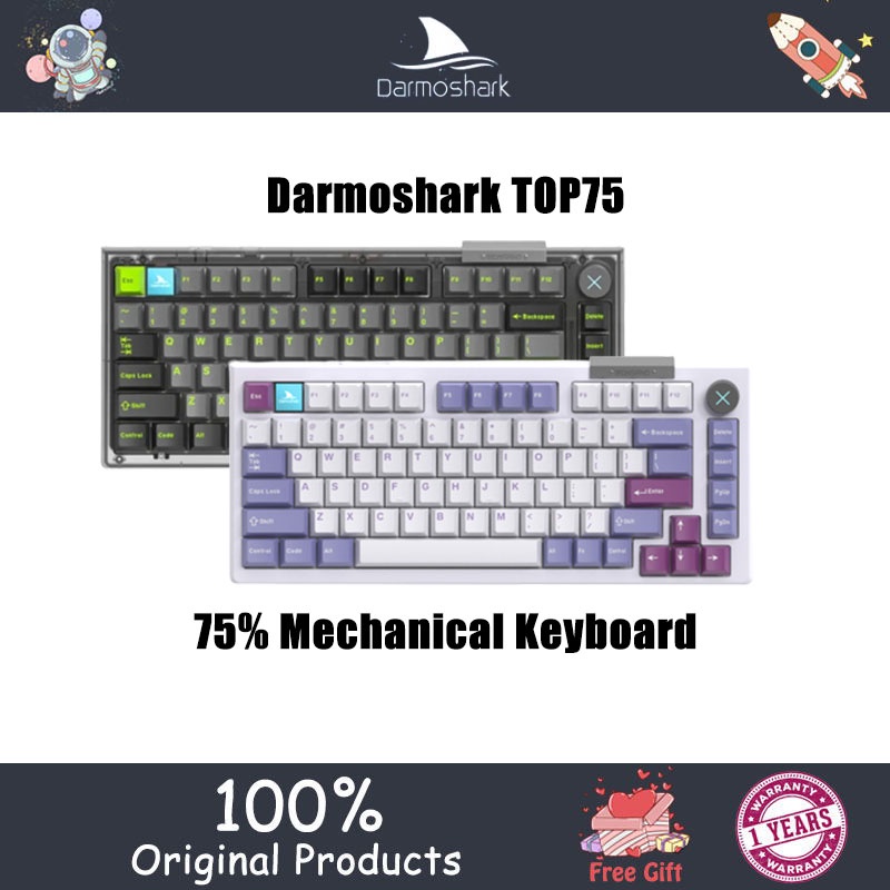 [ลด 30%] Darmoshark TOP75 คีย์บอร์ดไร้สาย สามโหมด 75% 81 คีย์ RGB | Shopee Thailand