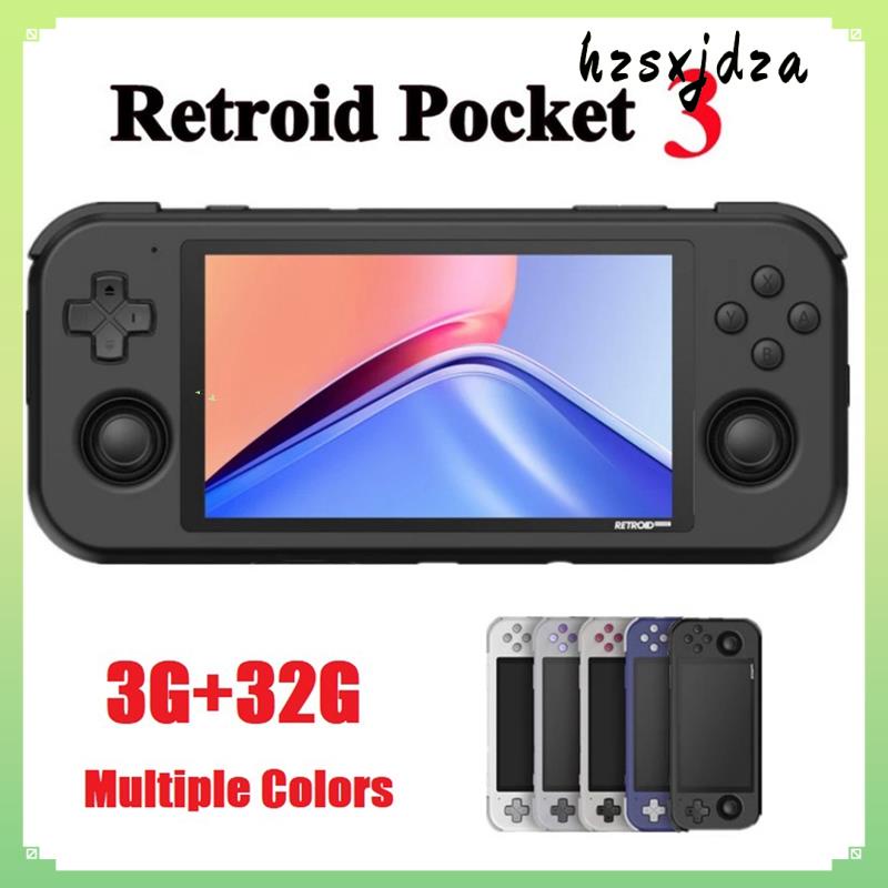 Retroid Pocket 3 เกมคอนโซลวิดีโอเกมมือถือ 3G + 32G หน้าจอสัมผัส IPS 4.7 นิ้ว Android 11 OS A ...