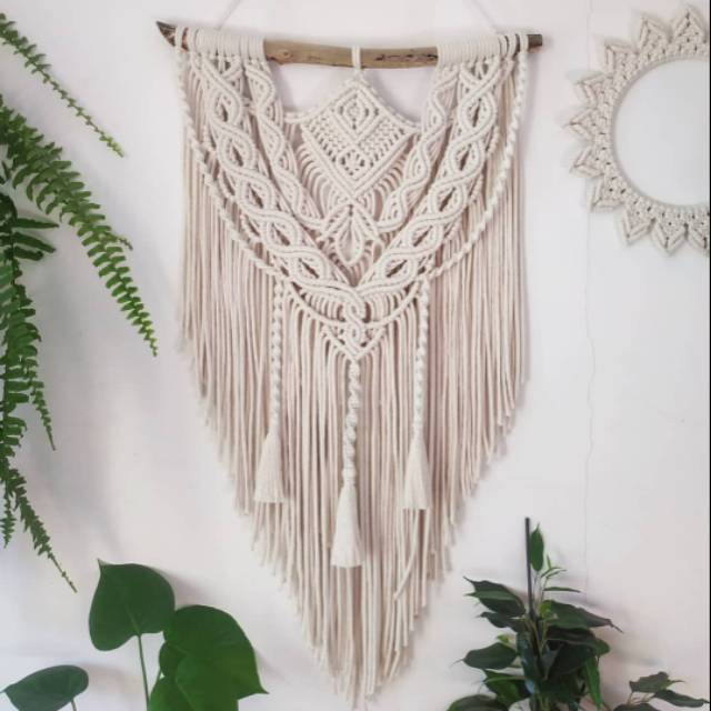 Katun HIASAN DINDING Premium Macrame แขวนผนัง COTTON ROPE wall ...