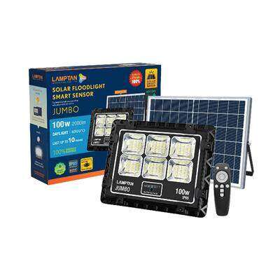 โคมฟลัดไลท์โซลาร์เซลล์ LED 100W DL LAMPTAN รุ่น JUMBO 100W/DL สีดำ ...