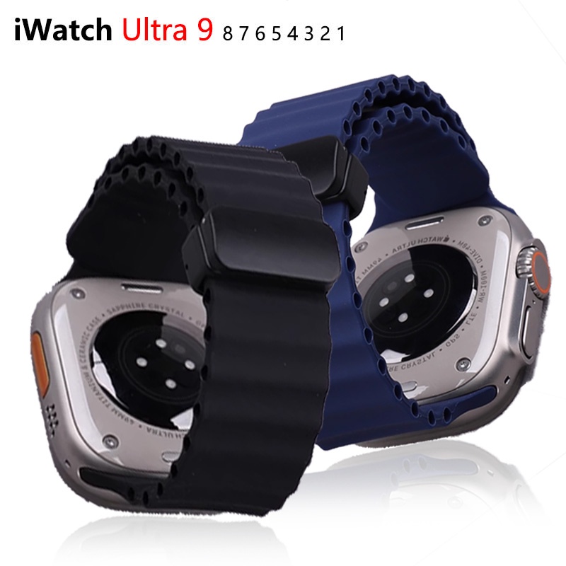 สายนาฬิกาข้อมือซิลิโคน กันน้ํา แบบเปลี่ยน สําหรับ Apple Watch 38 40 41 42 44 45 49 มม. ultra 2 ...