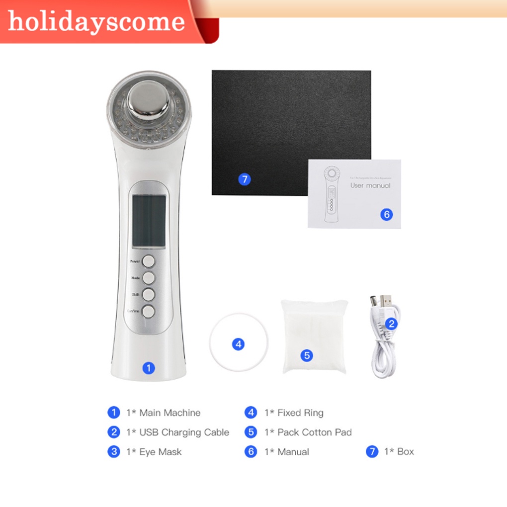 【Hclm】5-IN-1 เครื่องอัลตราโซนิกนาโนโฟตอน บําบัดผิว ต่อต้านริ้วรอย ดูแล ...