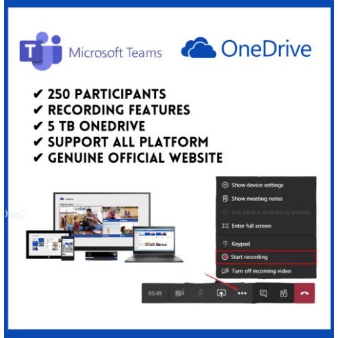 [พร้อมส่ง] 0neDrive 5TB Storage Microsoft Team Unlimited Meet (24 hours, Record, 250 ...