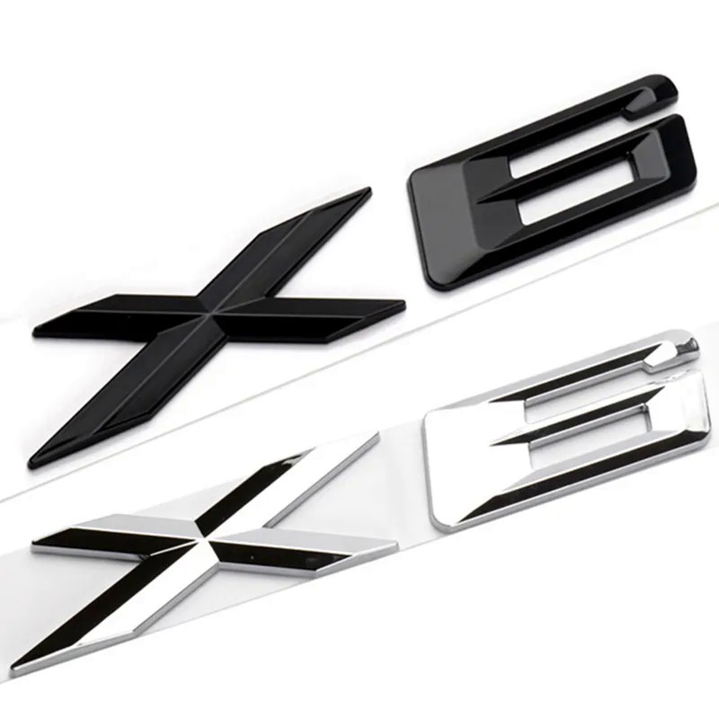 3D ABS Black Chrome Letters For Cars Rear Trunk Emblem Badge For X6 ...