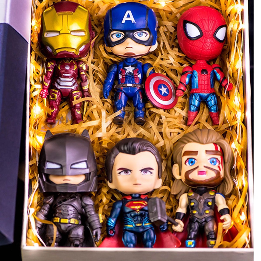 โมเดลฟิกเกอร์ Marvel Q Version Avengers Iron Man Spiderman ของเล่น ...