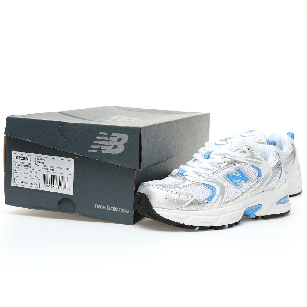 New Balance MR530 Silver University Blue วินเทจช็อกกันลื่นกีฬาลำลอง ...
